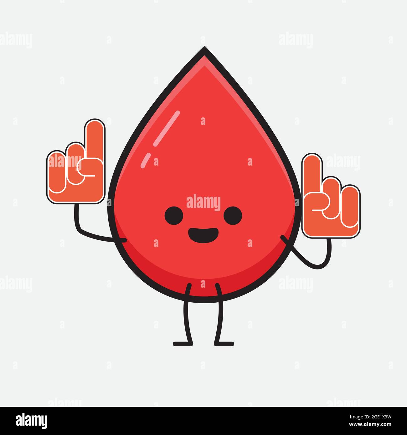 Vector Illustration of Blood Character with cute face and simple body ...