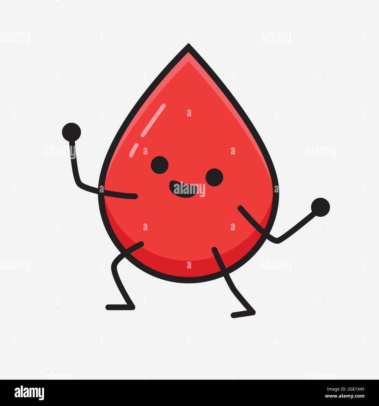Vector Illustration of Blood Character with cute face and simple body ...