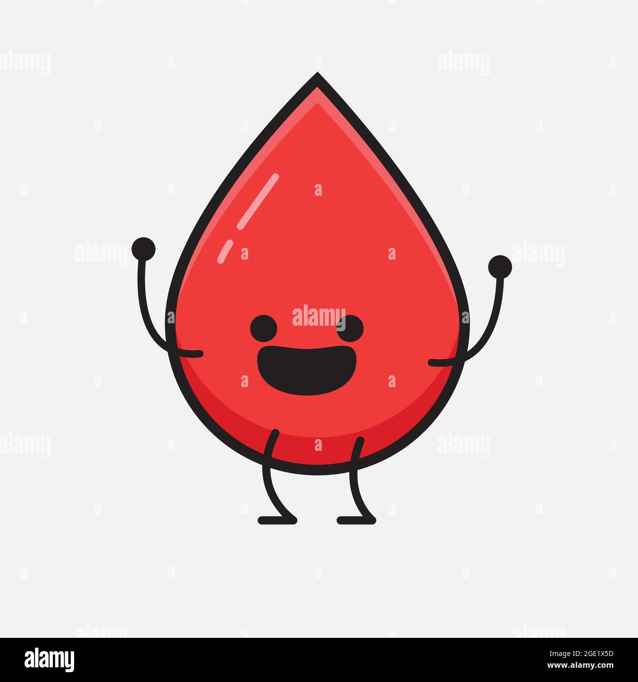 Vector Illustration of Blood Character with cute face and simple body ...
