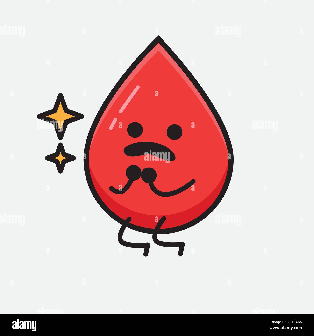 Vector Illustration of Blood Character with cute face and simple body ...