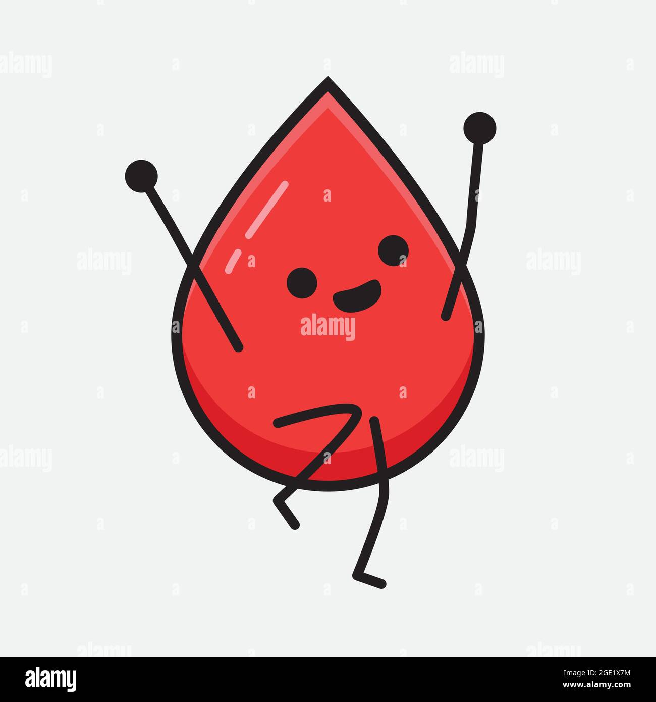 Vector Illustration of Blood Character with cute face and simple body ...