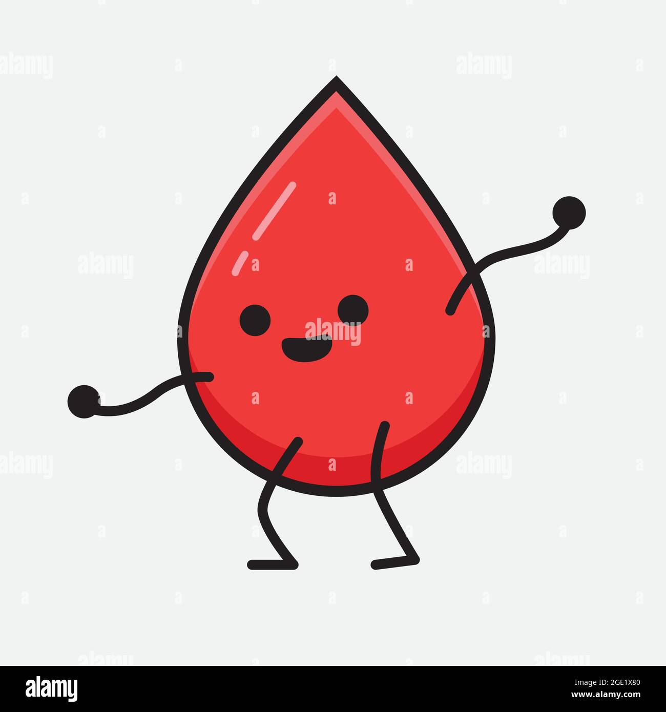 Vector Illustration of Blood Character with cute face and simple body ...