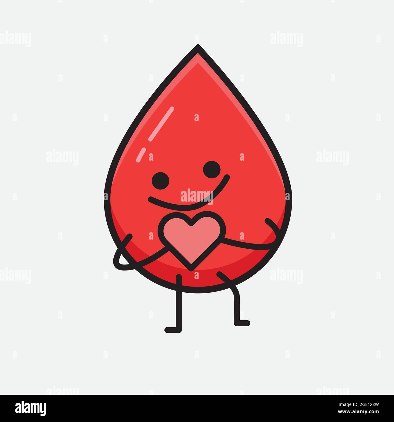 Vector Illustration of Blood Character with cute face and simple body ...