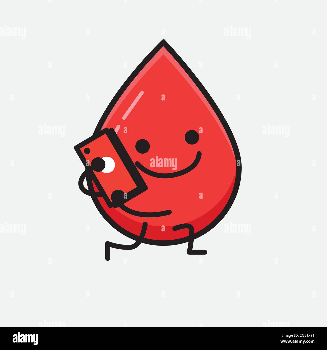 Vector Illustration of Blood Character with cute face and simple body ...