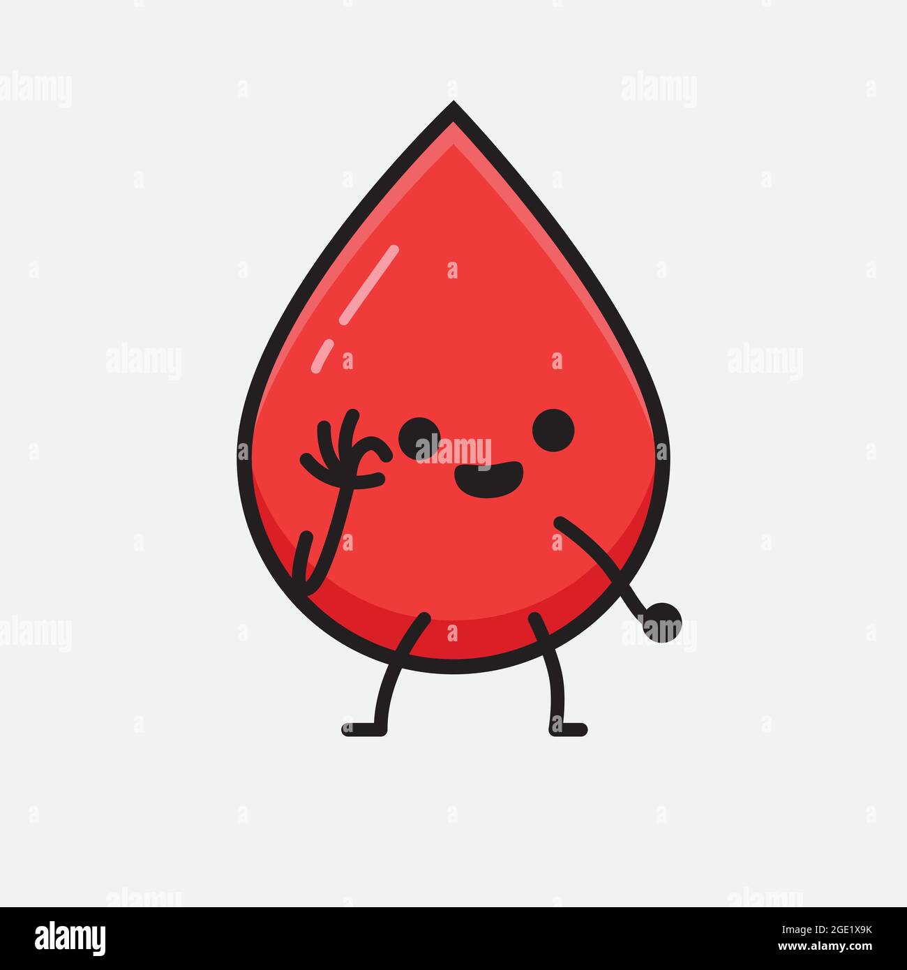 Vector Illustration of Blood Character with cute face and simple body ...