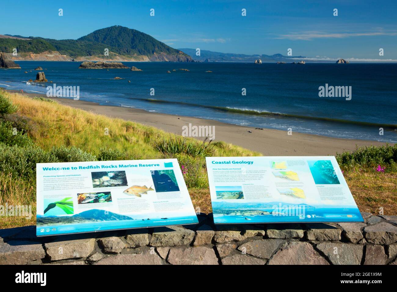 Interpretive board to Humbug Mountain, Battle Rock Wayside Park, Port ...