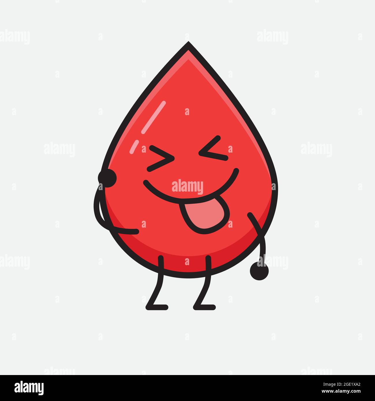 Vector Illustration of Blood Character with cute face and simple body ...