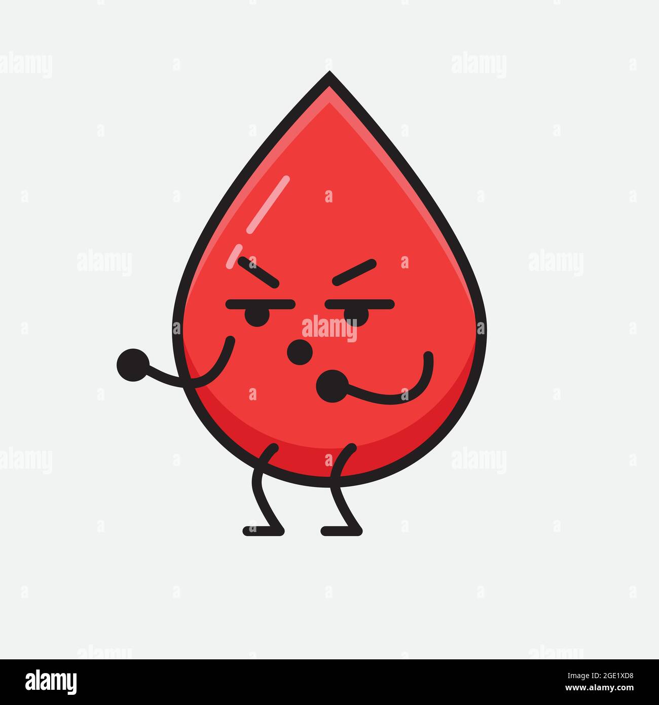 Vector Illustration of Blood Character with cute face and simple body ...