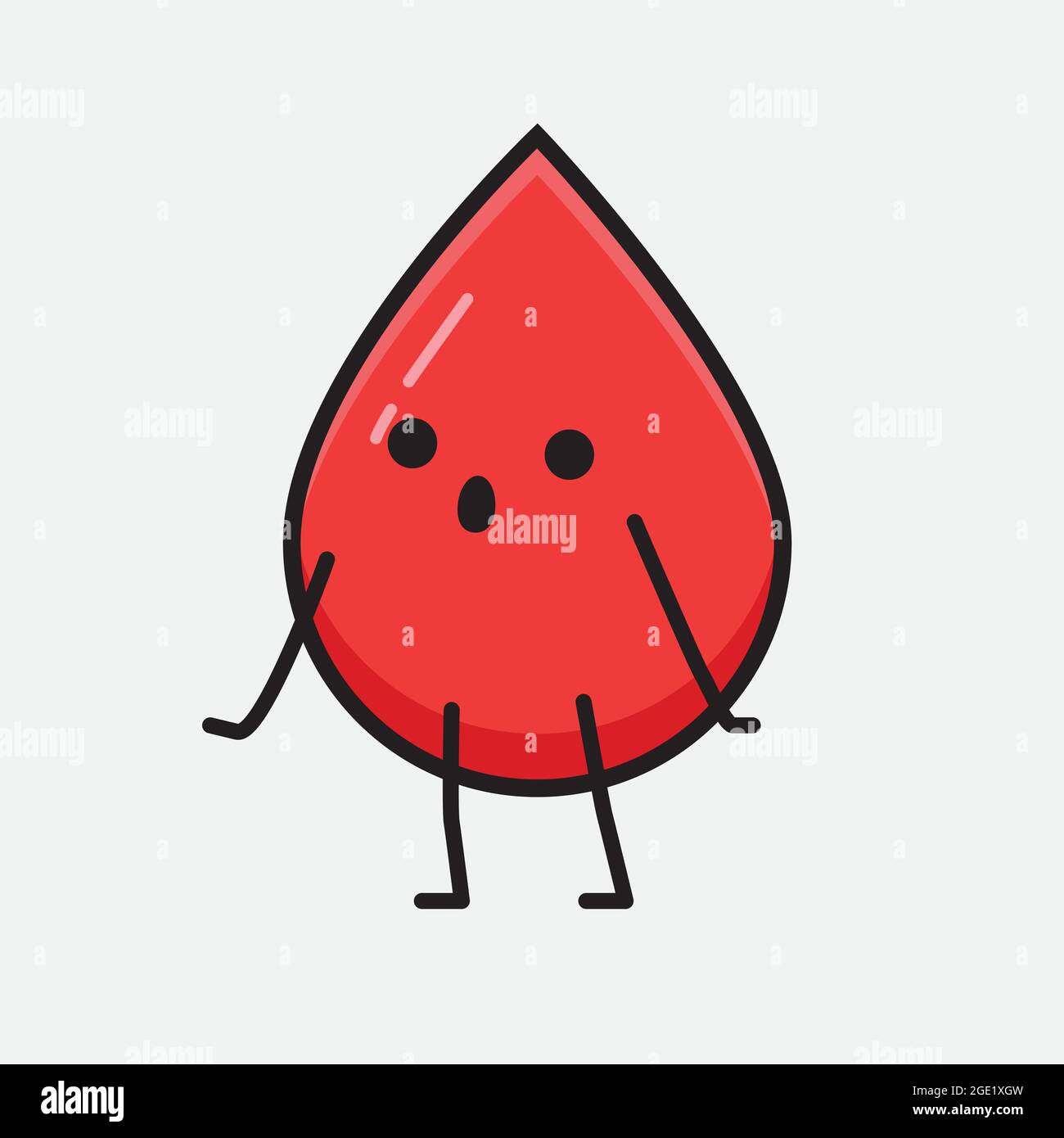Vector Illustration of Blood Character with cute face and simple body ...