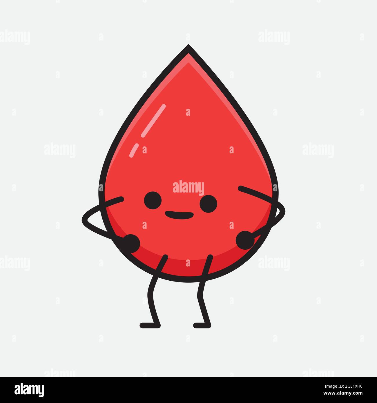 Vector Illustration of Blood Character with cute face and simple body ...
