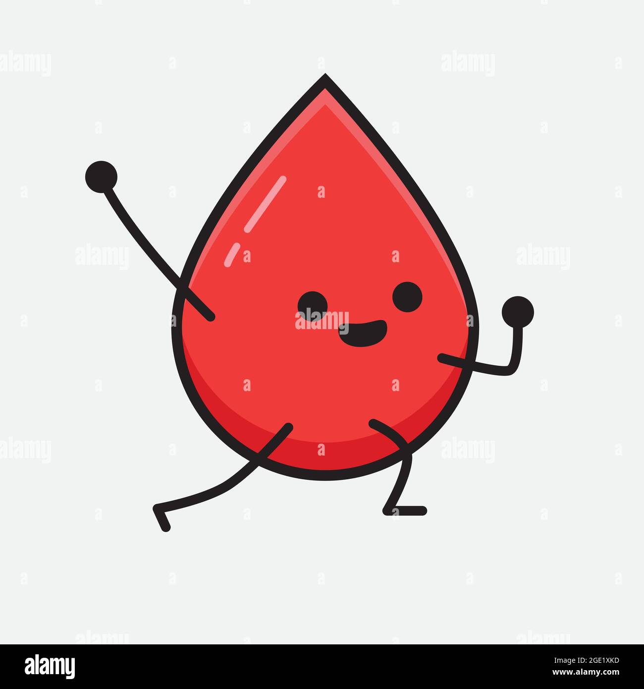 Vector Illustration of Blood Character with cute face and simple body ...