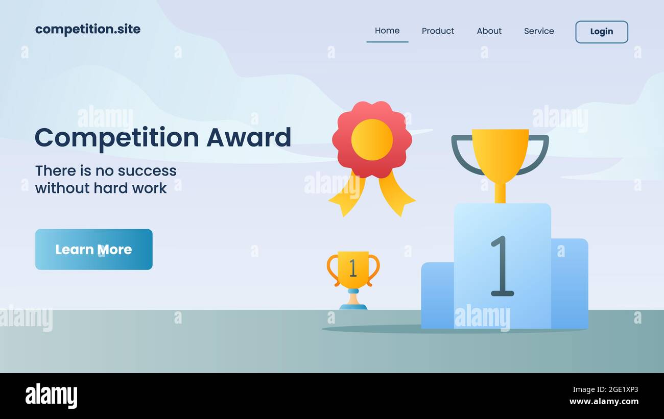 golden trophy as competition award with tagline there is no success ...