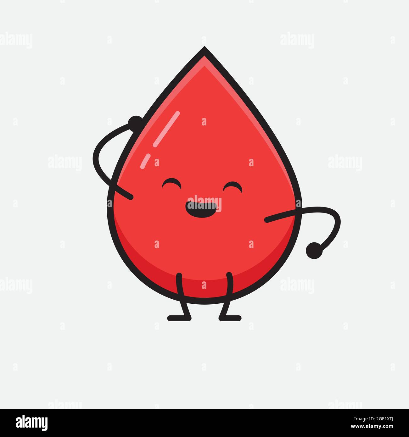 Vector Illustration of Blood Character with cute face and simple body ...