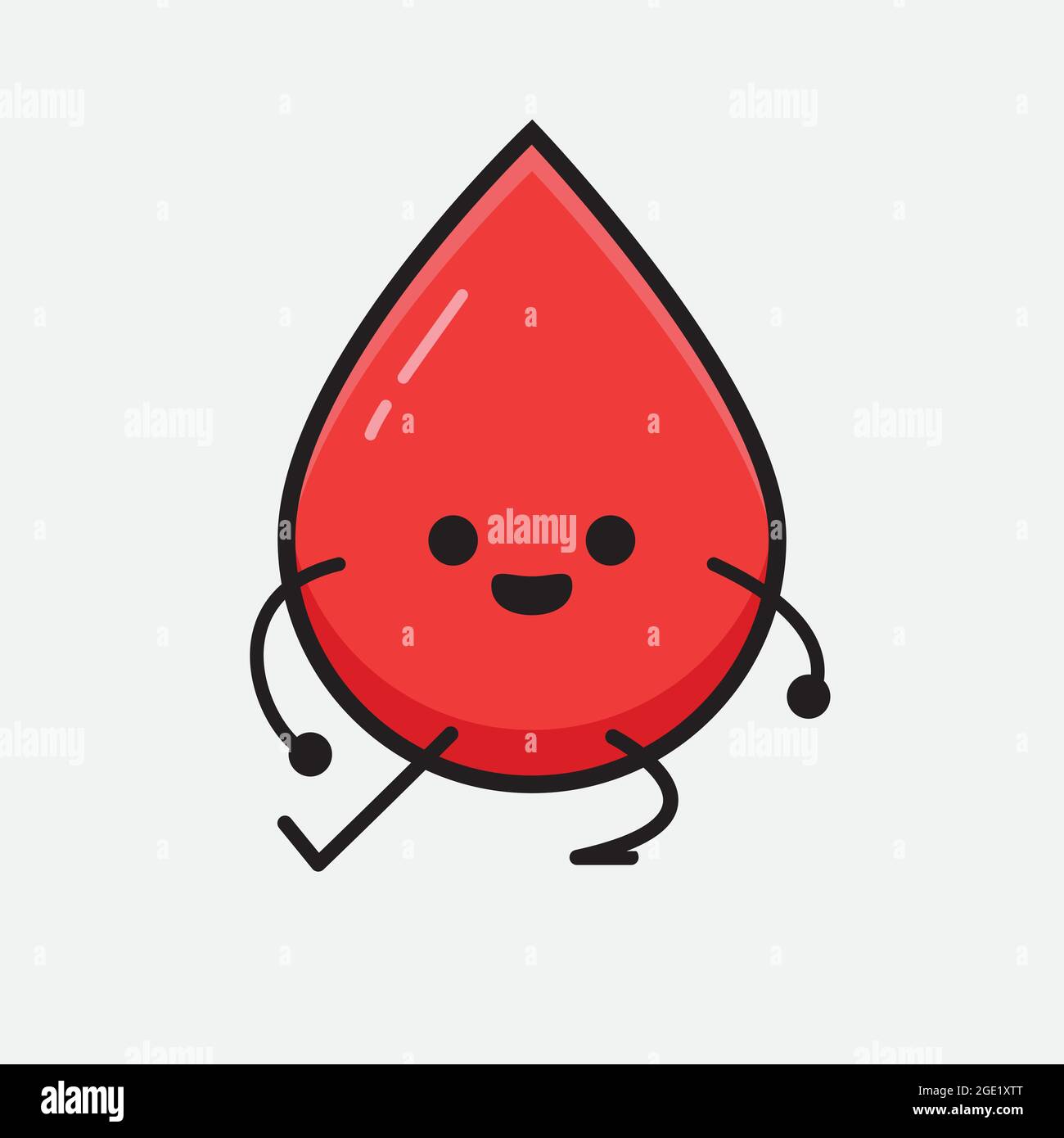 Vector Illustration of Blood Character with cute face and simple body ...