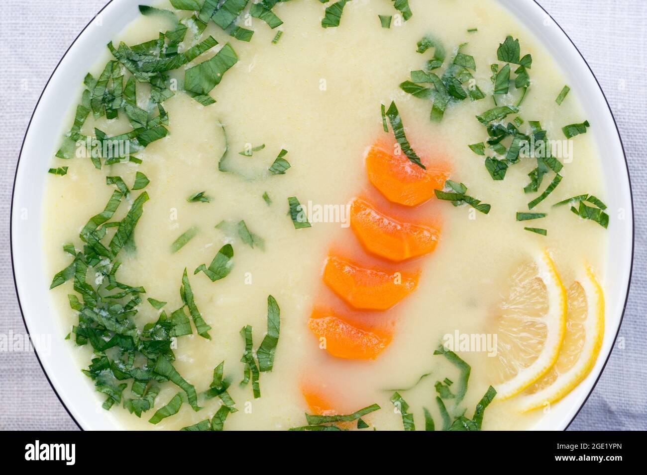 Closeup creamy soup on bowl hi-res stock photography and images - Alamy