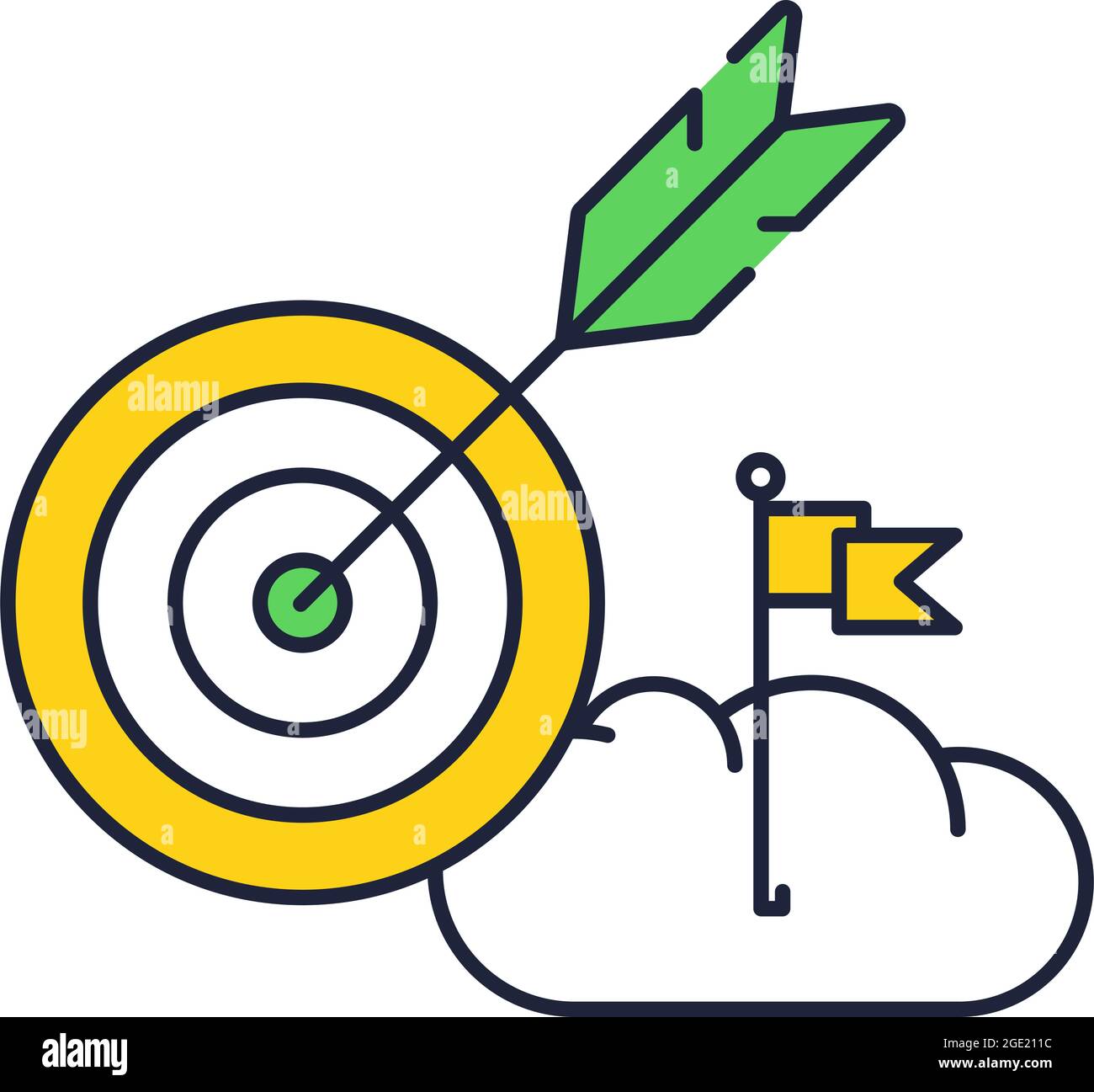 Target digital goal with arrow icon cloud vector Stock Vector Image ...