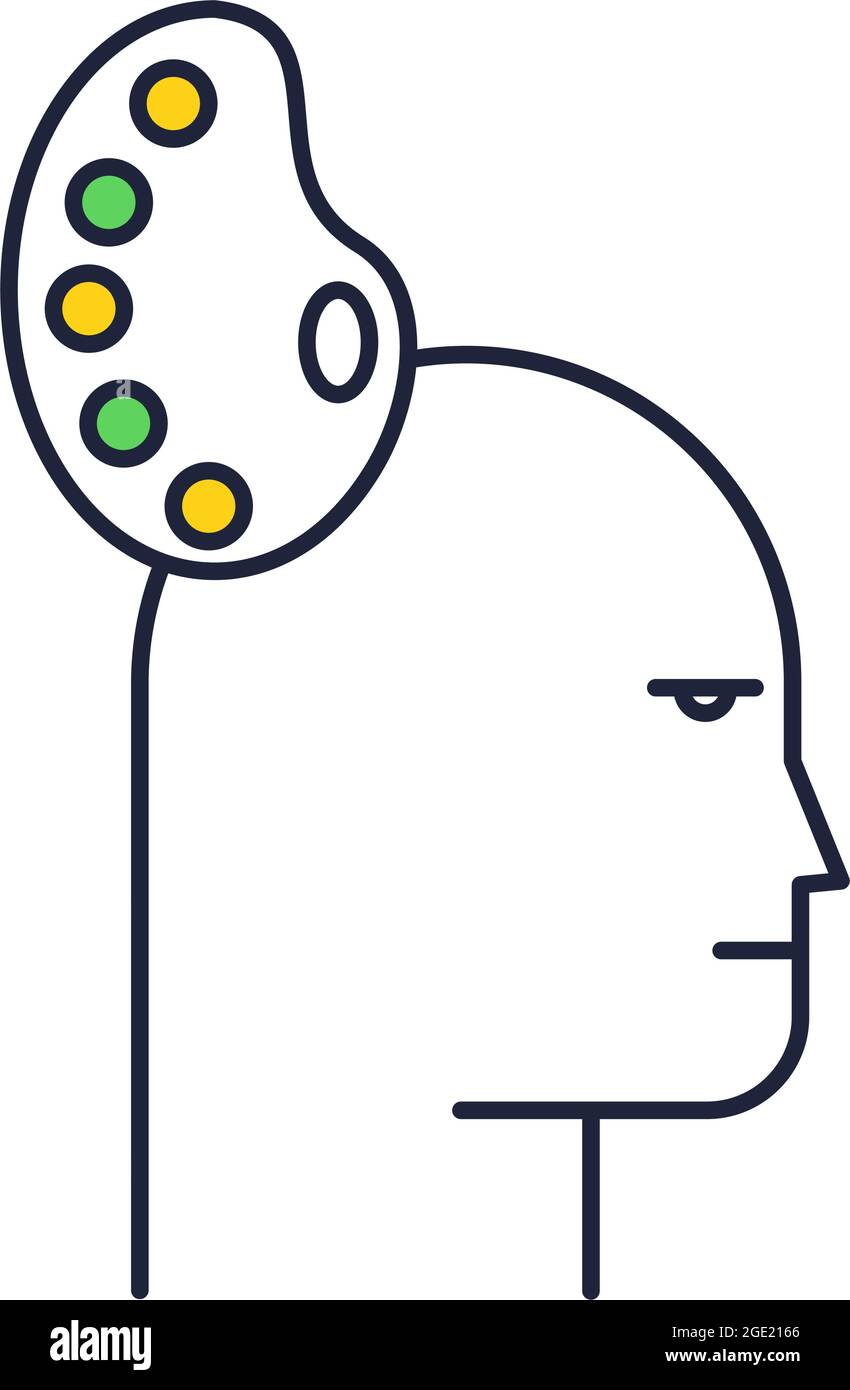 Artistic creative thinking human brain vector icon Stock Vector Image ...