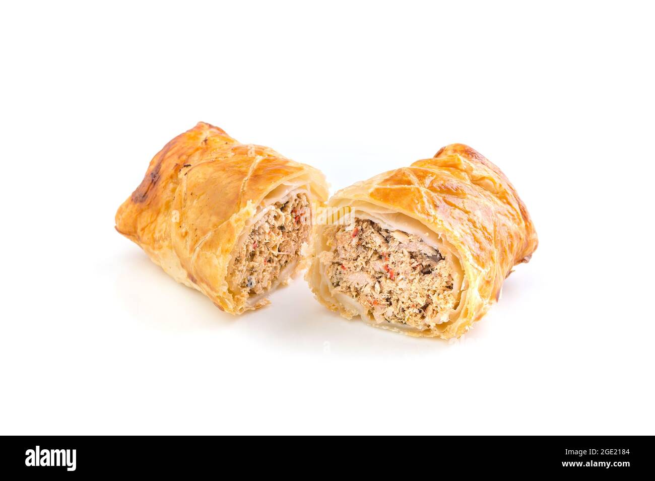 Isolated pie with tuna on white background Stock Photo - Alamy