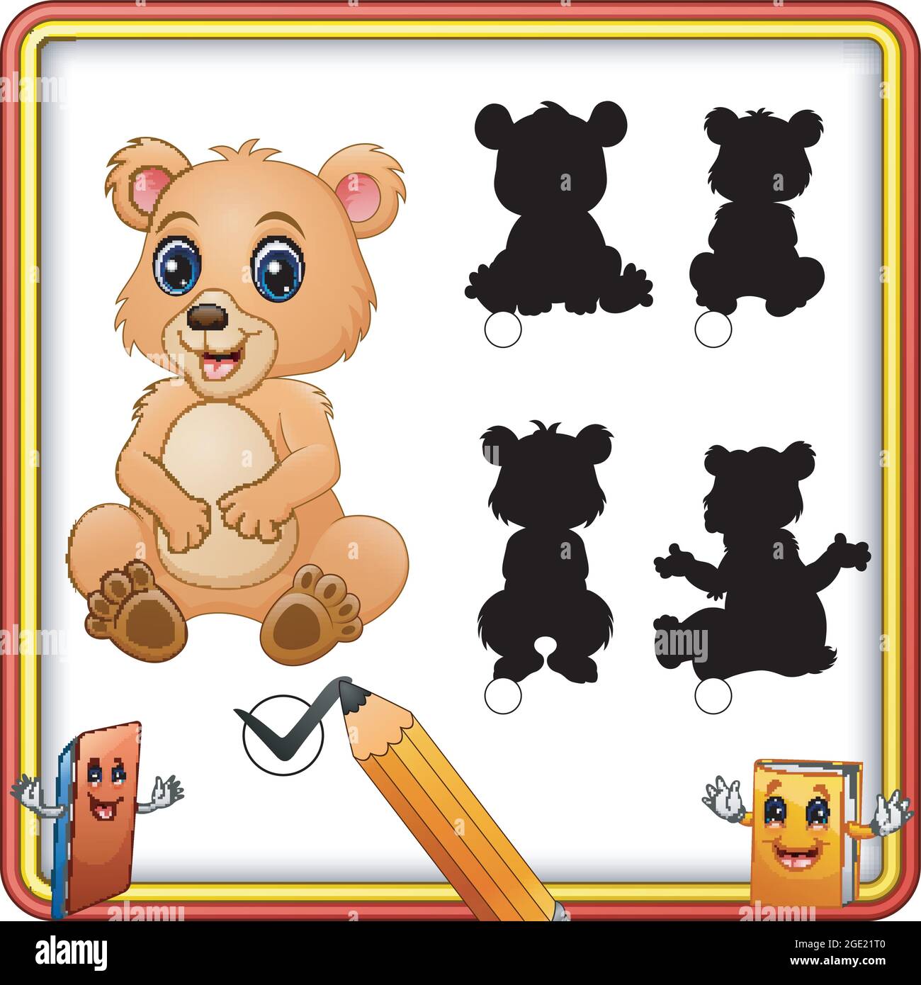 Find the correct shadow baby bear. Shadow matching children game Stock ...