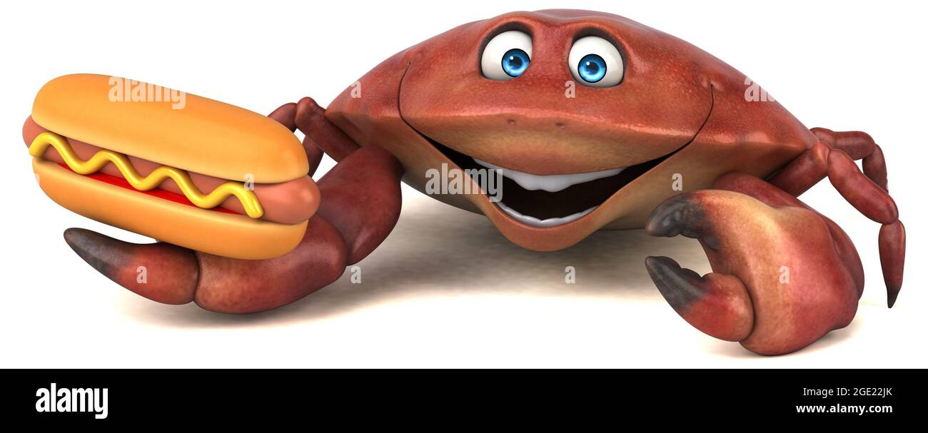 Fun crab - 3D Illustration Stock Photo - Alamy