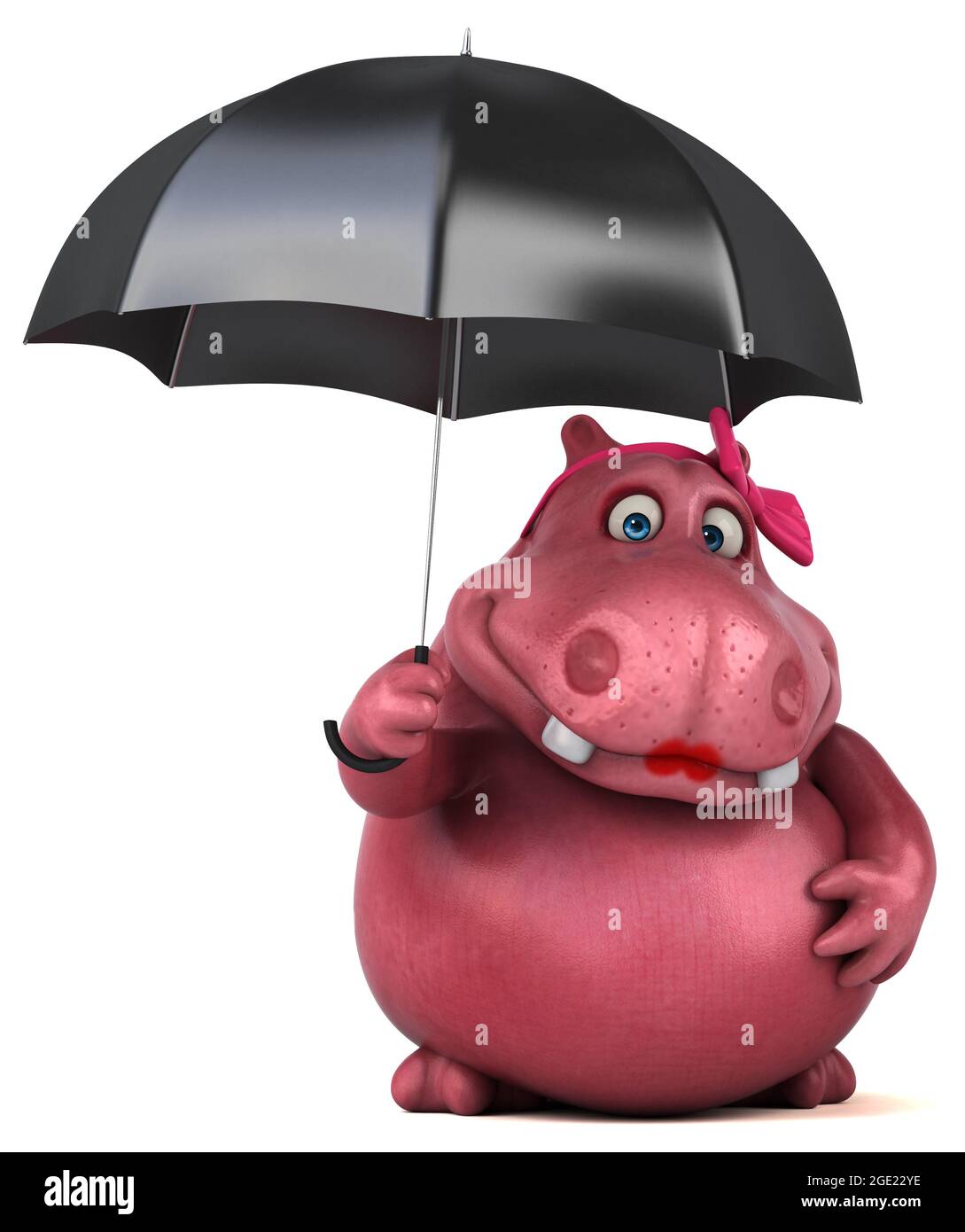 Pink Hippo - 3D Illustration Stock Photo - Alamy