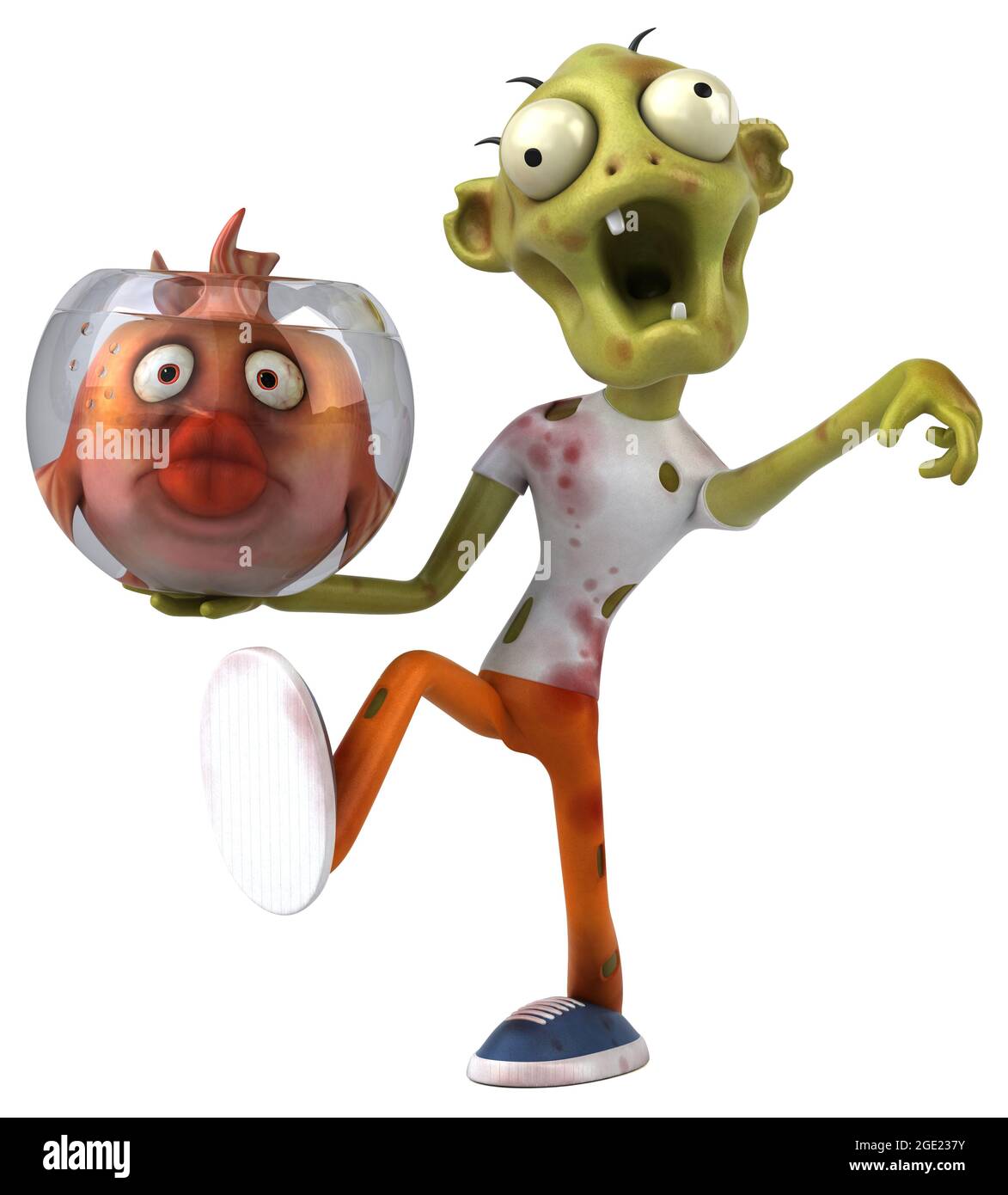 Fun zombie - 3D Illustration Stock Photo - Alamy