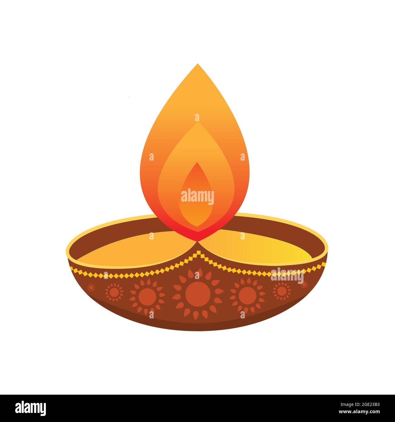 Vintage oil lamp vector isolated. Diwali festival lightning lamp ...
