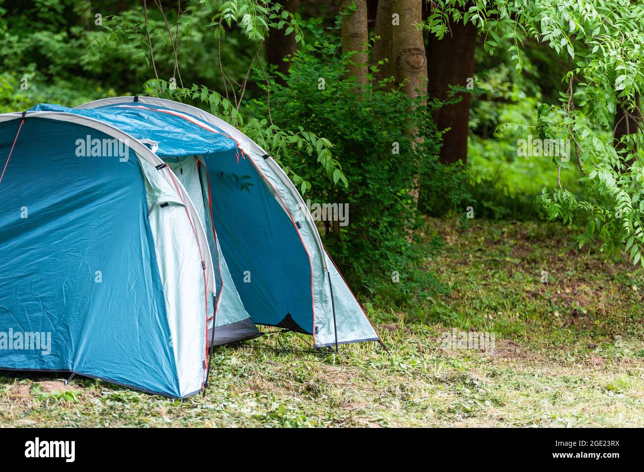 Camping and tent under the forest . Camping tent in a camping in a ...