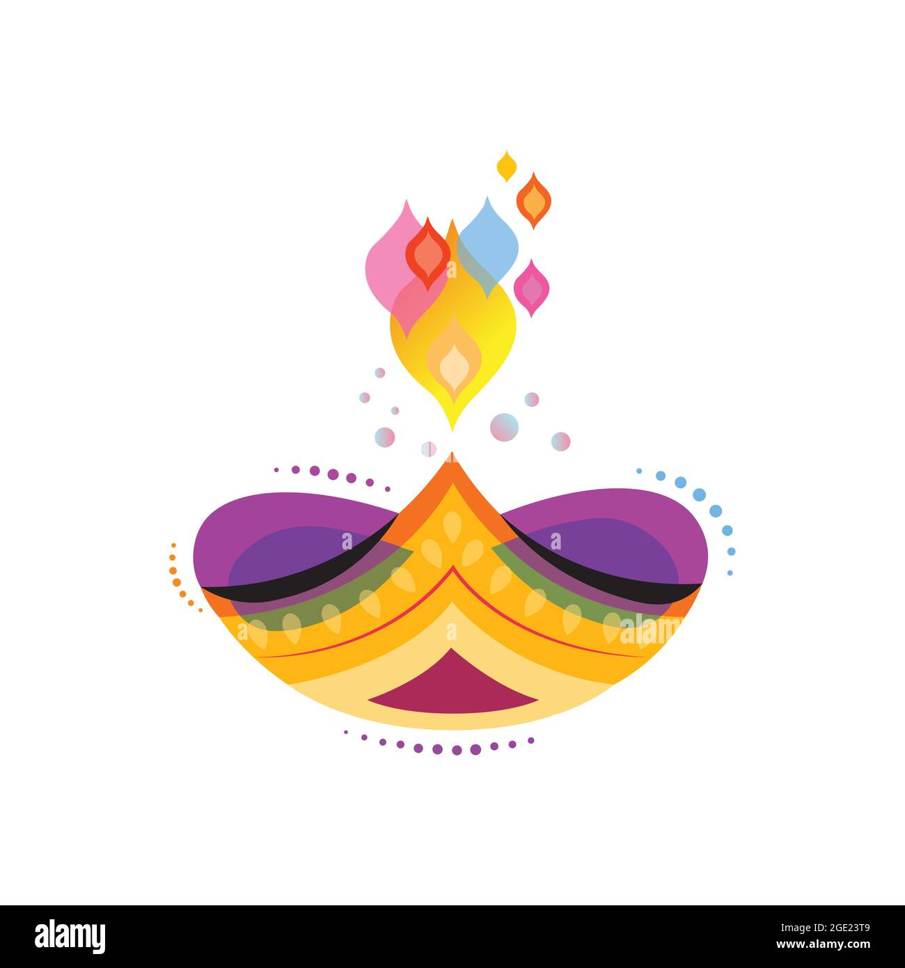 Vintage oil lamp vector isolated. Diwali festival lightning lamp ...