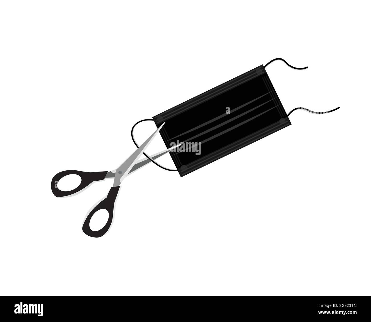 Mask and scissor vector. Cut straps before throwing. Medicated face ...