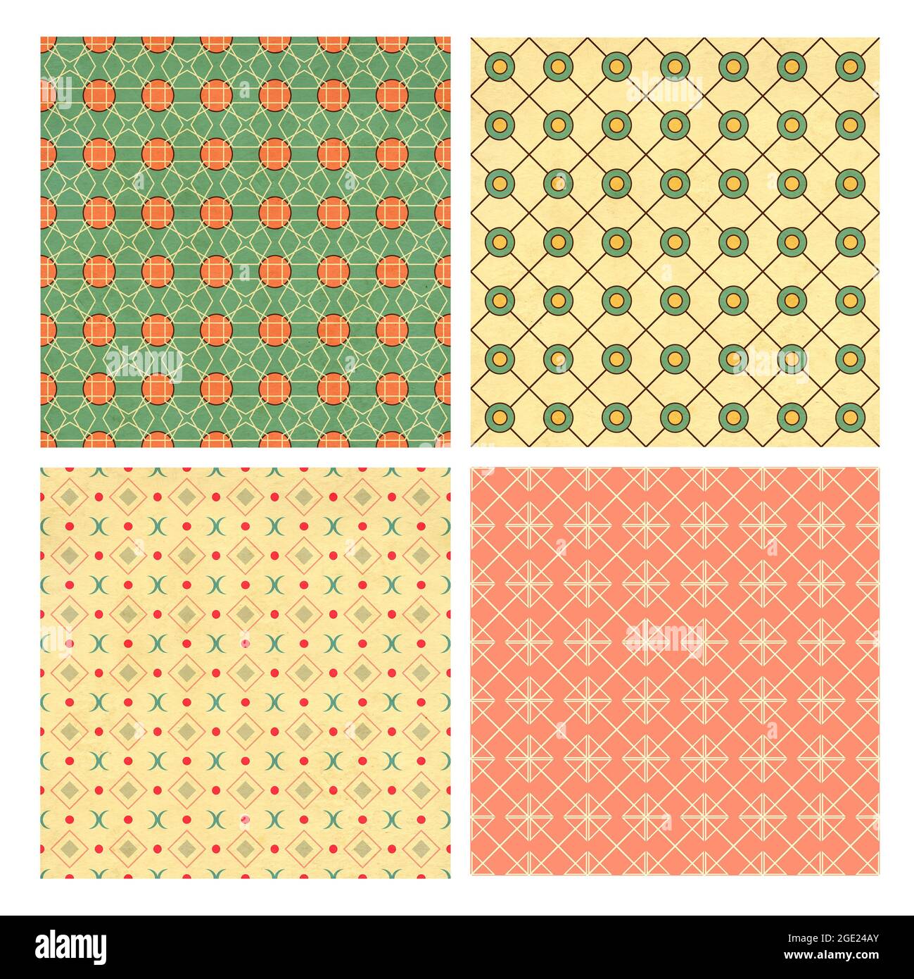 Set of seamless paper texture with vintage geometric decor. Collection ...