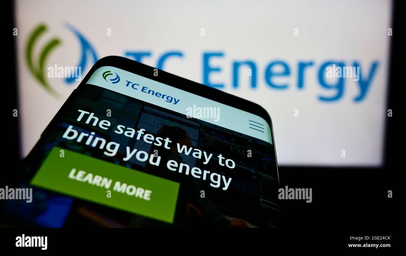 Smartphone with website of Canadian company TC Energy Corporation on ...