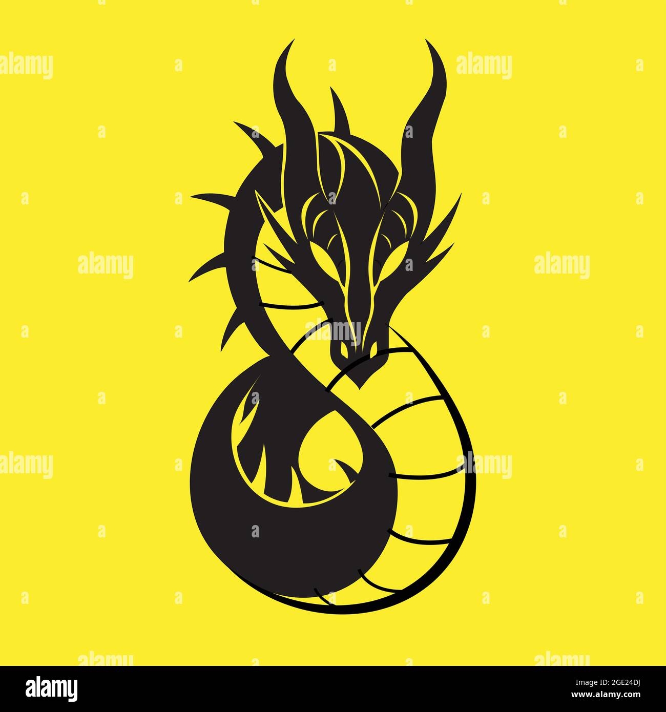 Monster fire dragon tattoo vector isolated Stock Vector Image & Art - Alamy