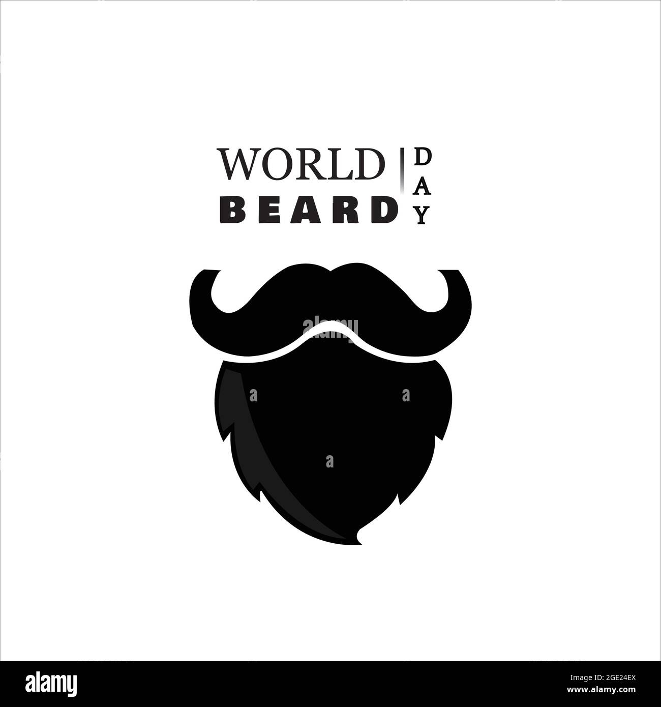 World beard day with black beard and moustache vector isolated Stock ...