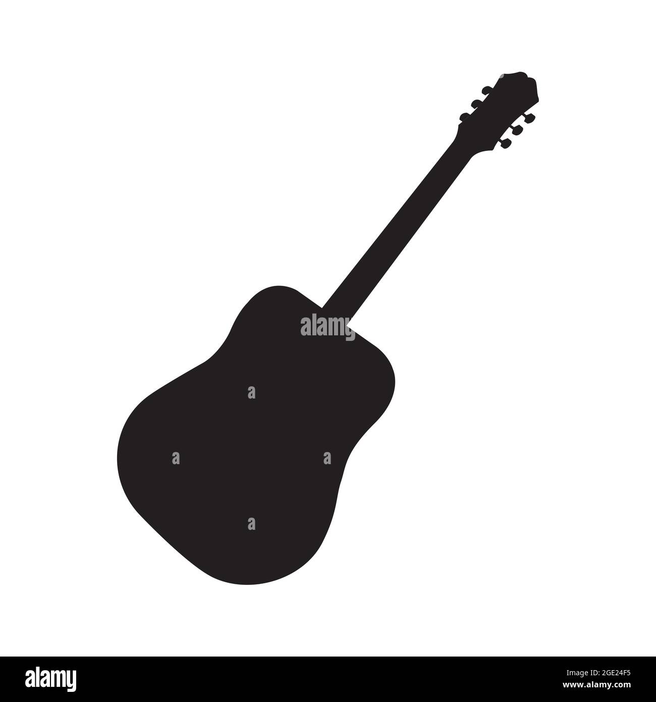 Guitar icon vector, Acoustic musical instrument vector Isolated on ...