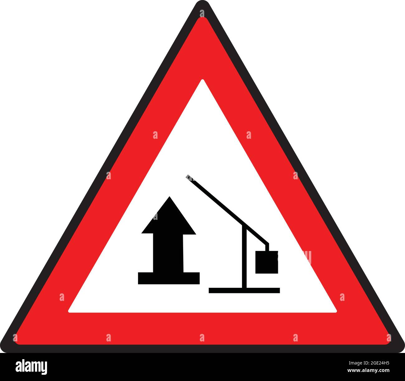 Road sign for passenger alert. Safety road sign in triangle vector ...