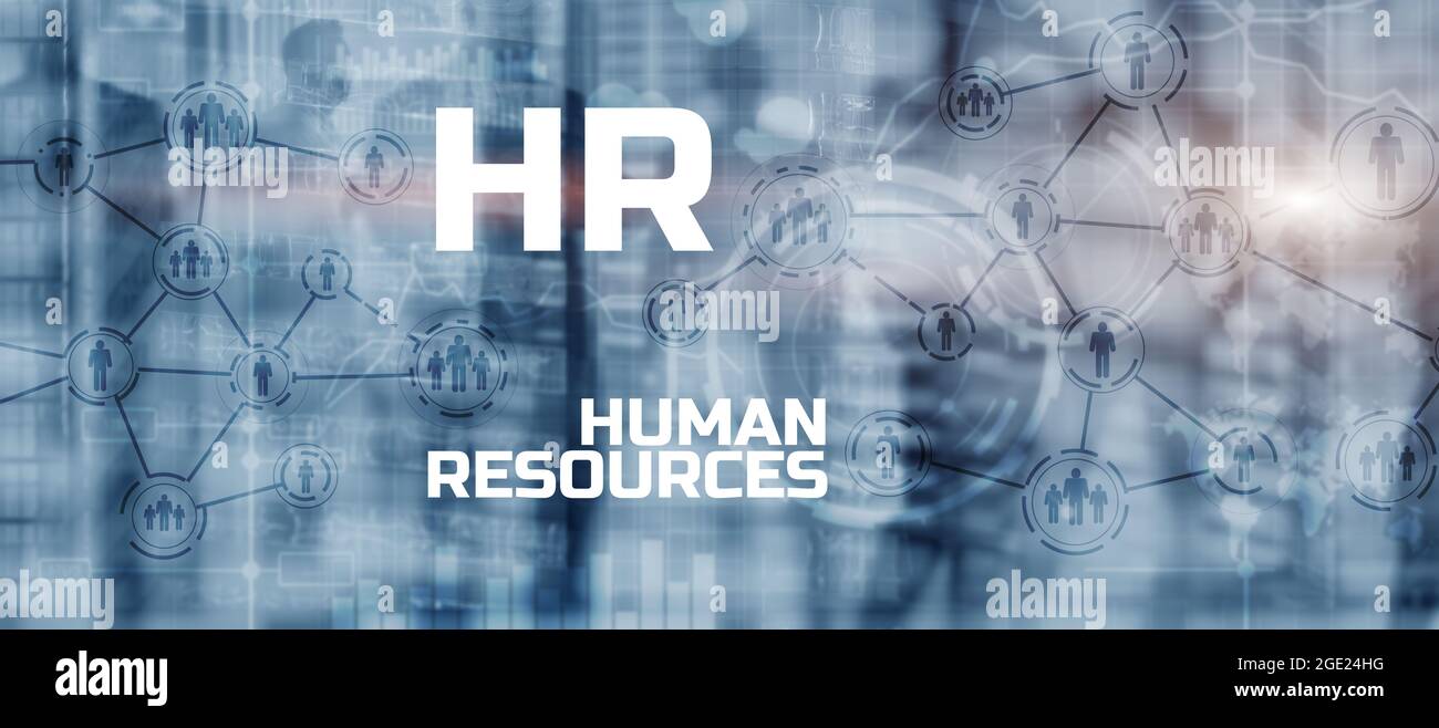 HR - Human resources management and recruitment concept. Double ...