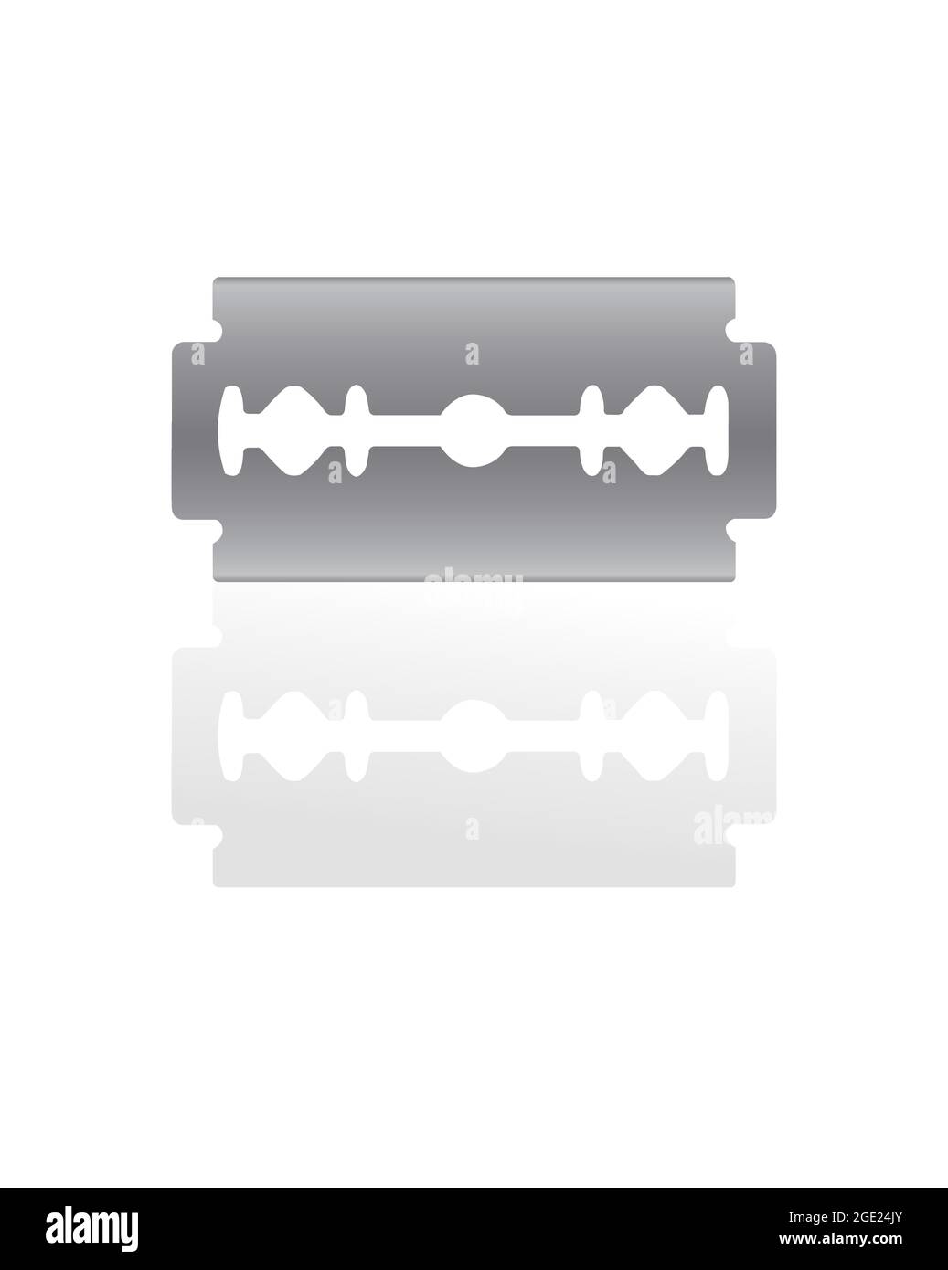 Old razor blade isolated on white background. Sharp stainless blade ...