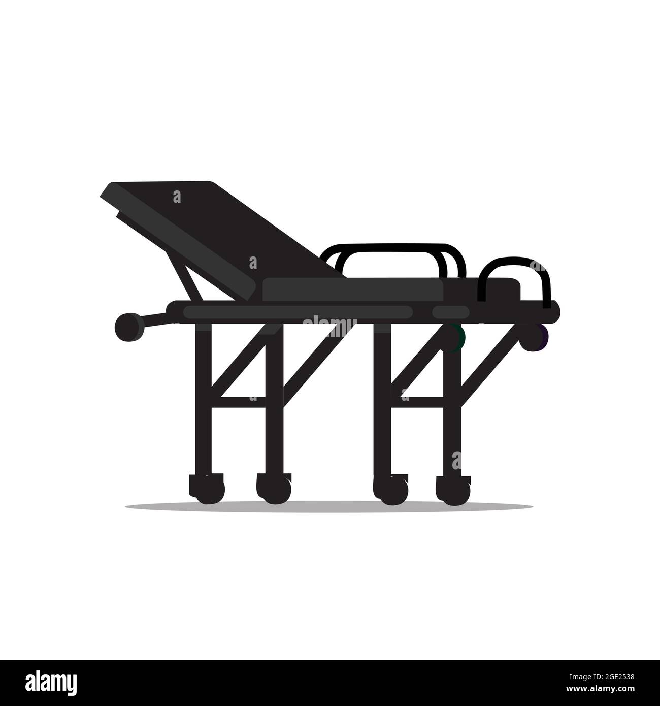 Hospital bed with medical equipment. Patient essential things, medical ...