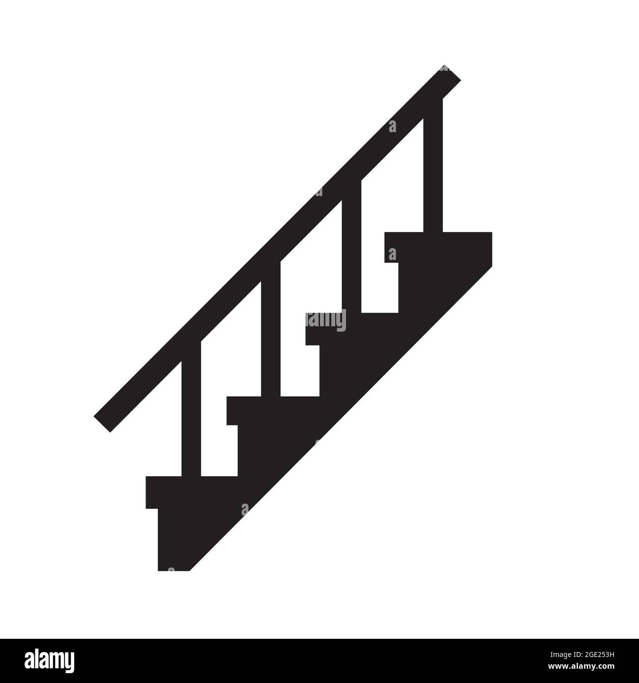 Wooden or metal staircase with handrails set. Vintage staircase vector ...