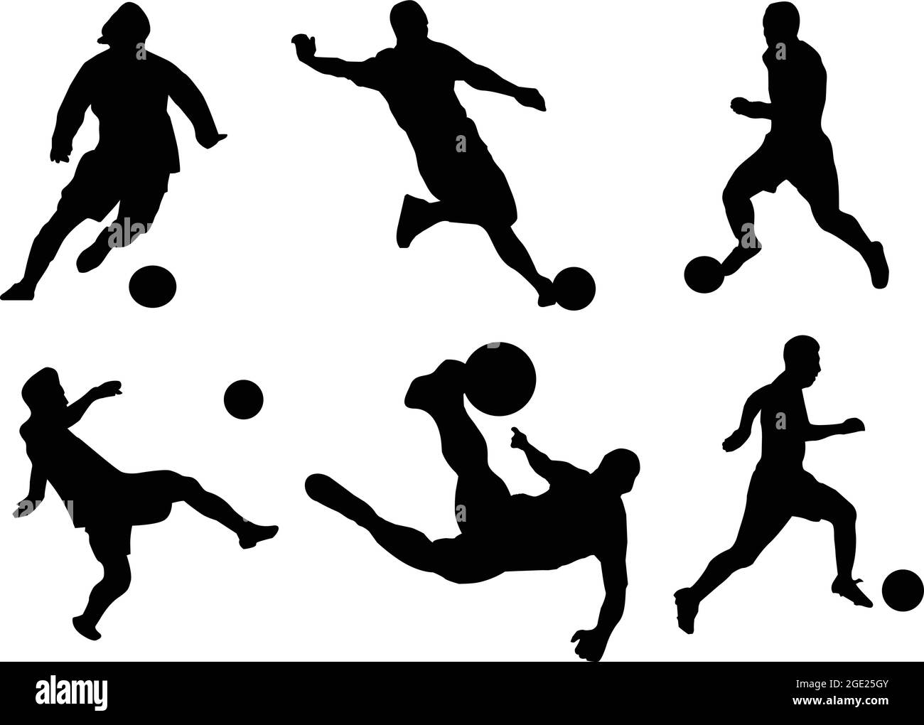 Football player vector isolated illustration. Soccer player. Silhouette ...