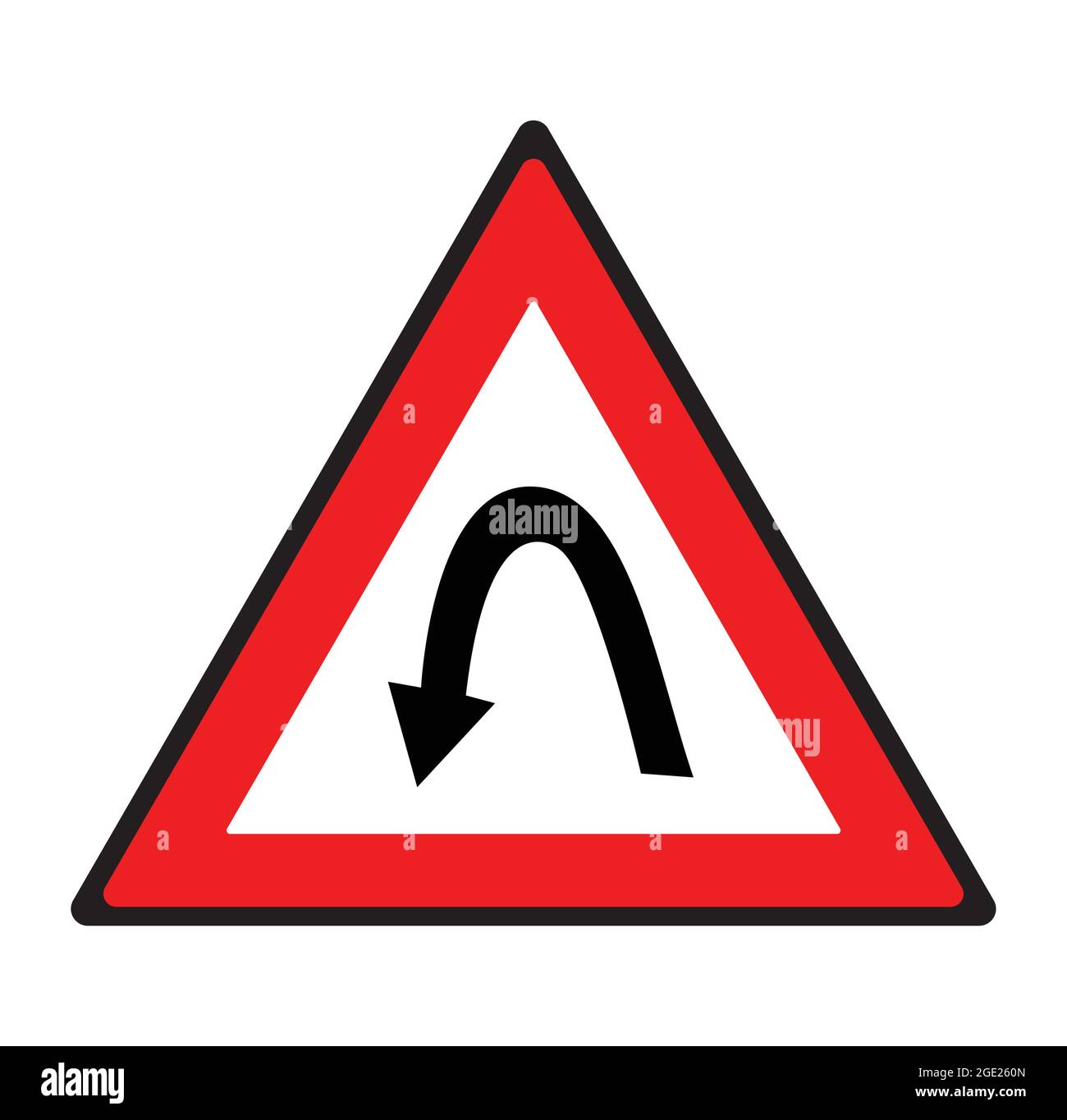 Left hair pin bend road sign hi-res stock photography and images - Alamy