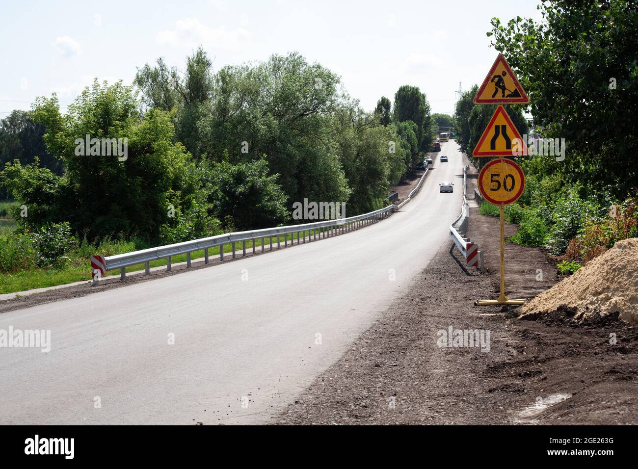 Close-up of old orange peeling sign in very rough condition. Speed ...