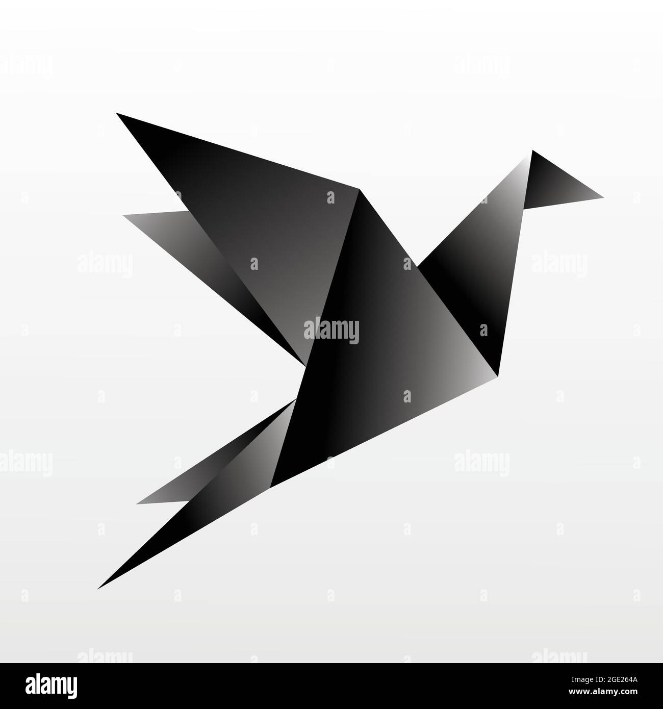 Bird paper craft vector icon isolated on white. Children hand craft ...