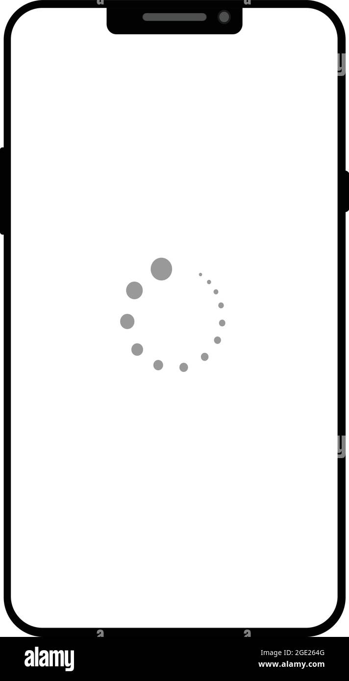 Modern smartphone and the buffering icon. Smart gadget icon Stock ...