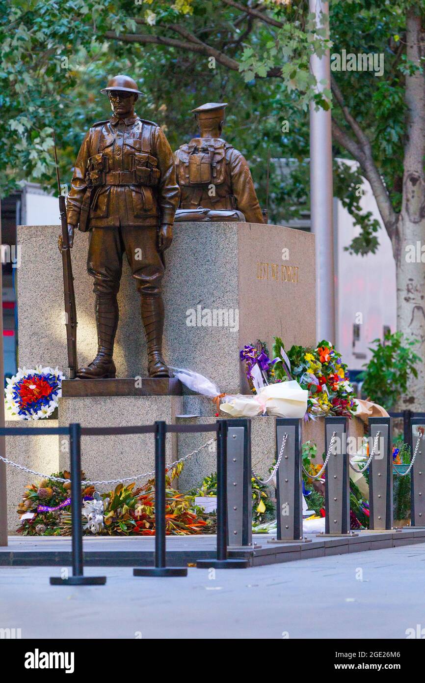 The Cenotaph war memorial in Martin Place in Sydney, Australia, looking ...