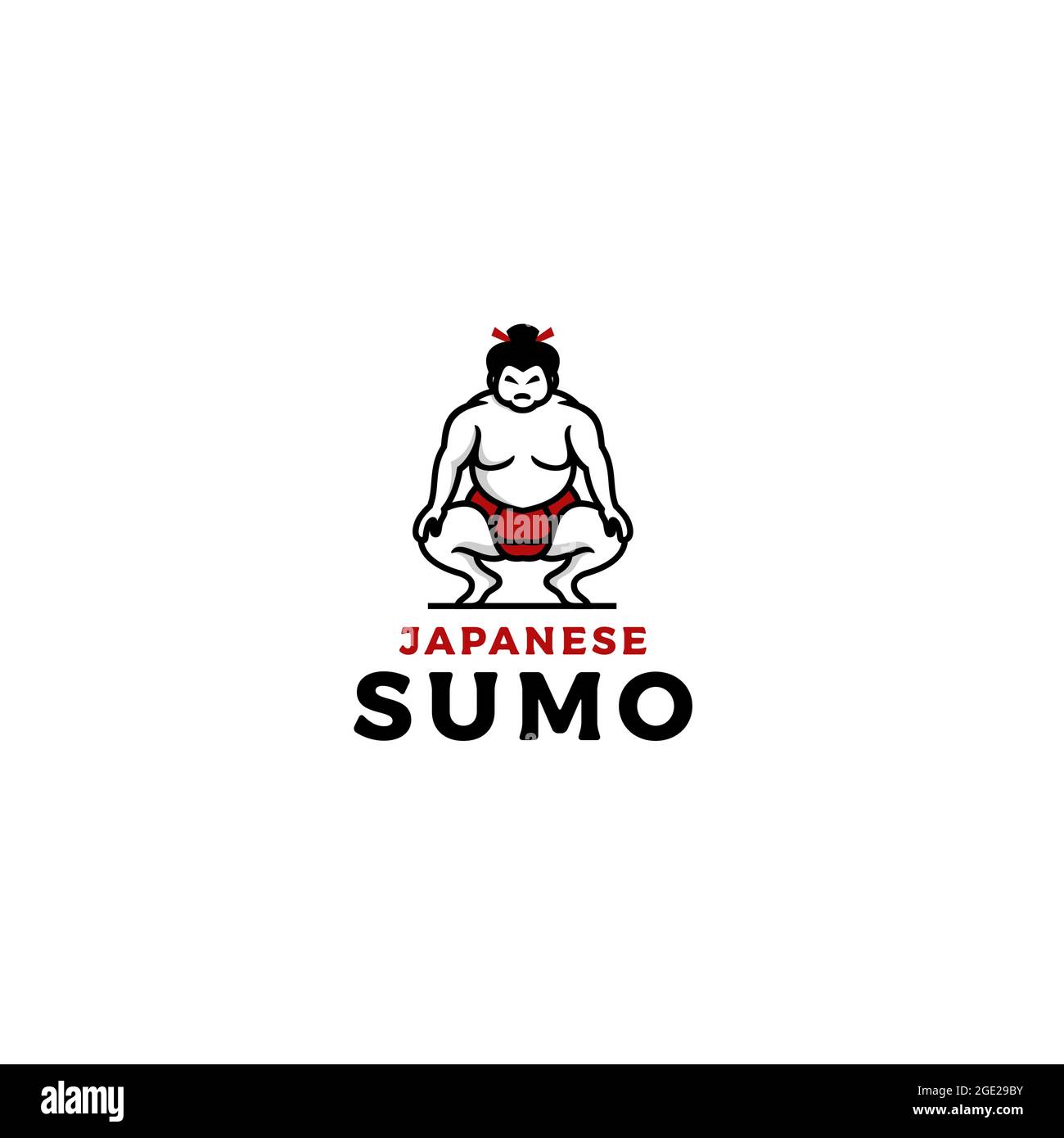 Sumo wrestler Logo. Fat, overweight man. Japanese Traditional sport ...
