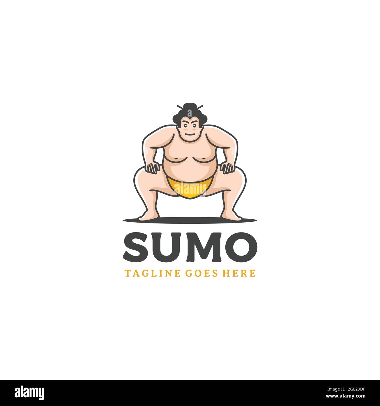 Sumo wrestler Logo. Fat, overweight man. Japanese Traditional sport ...