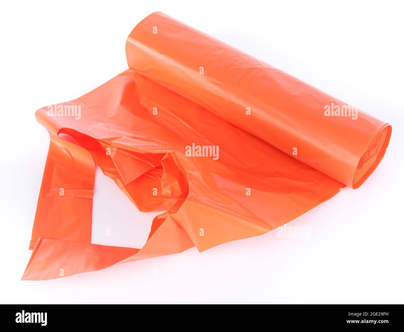 Orange garbage bag, isolated on white Stock Photo - Alamy