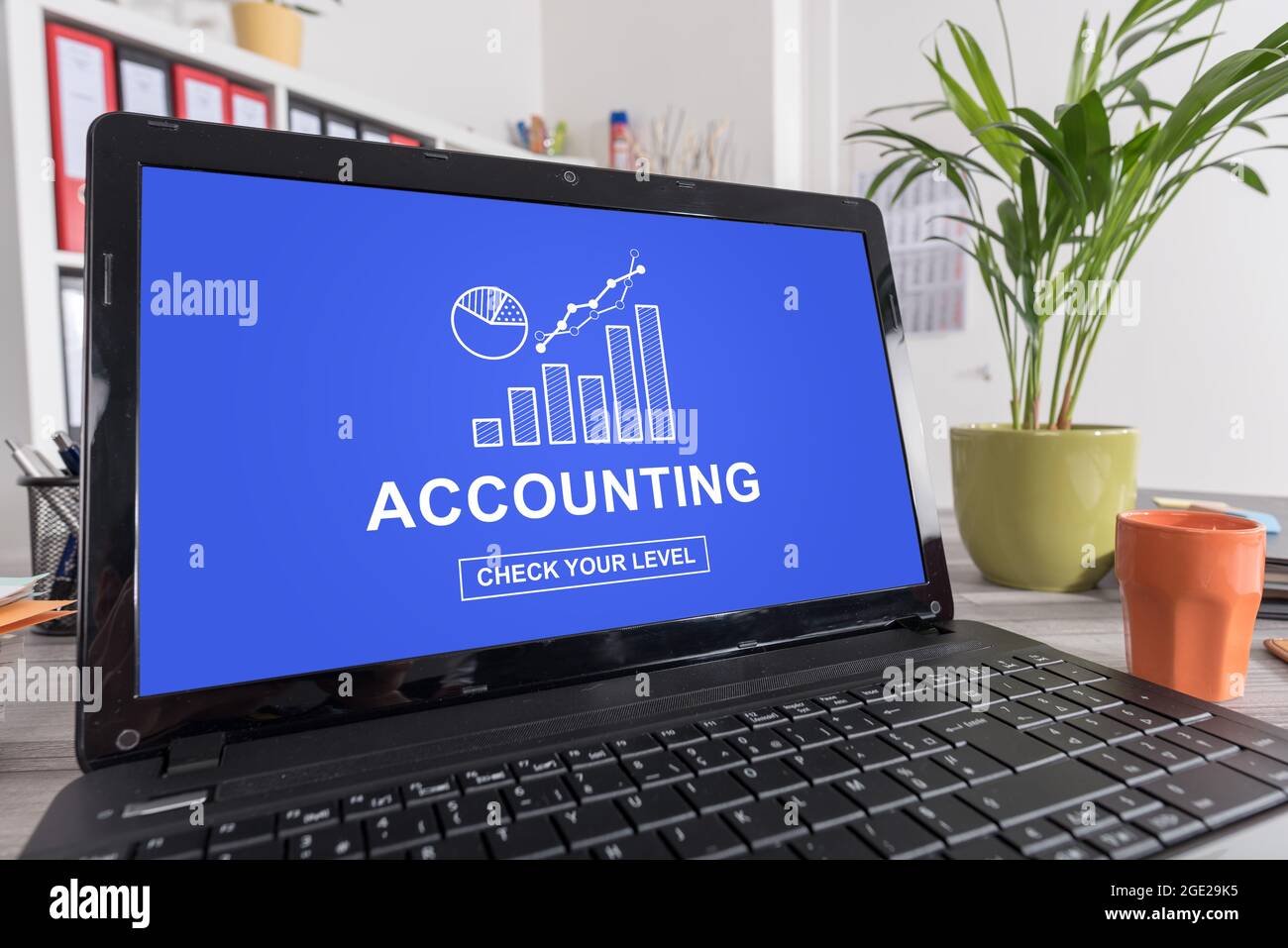 Laptop screen with accounting concept Stock Photo - Alamy